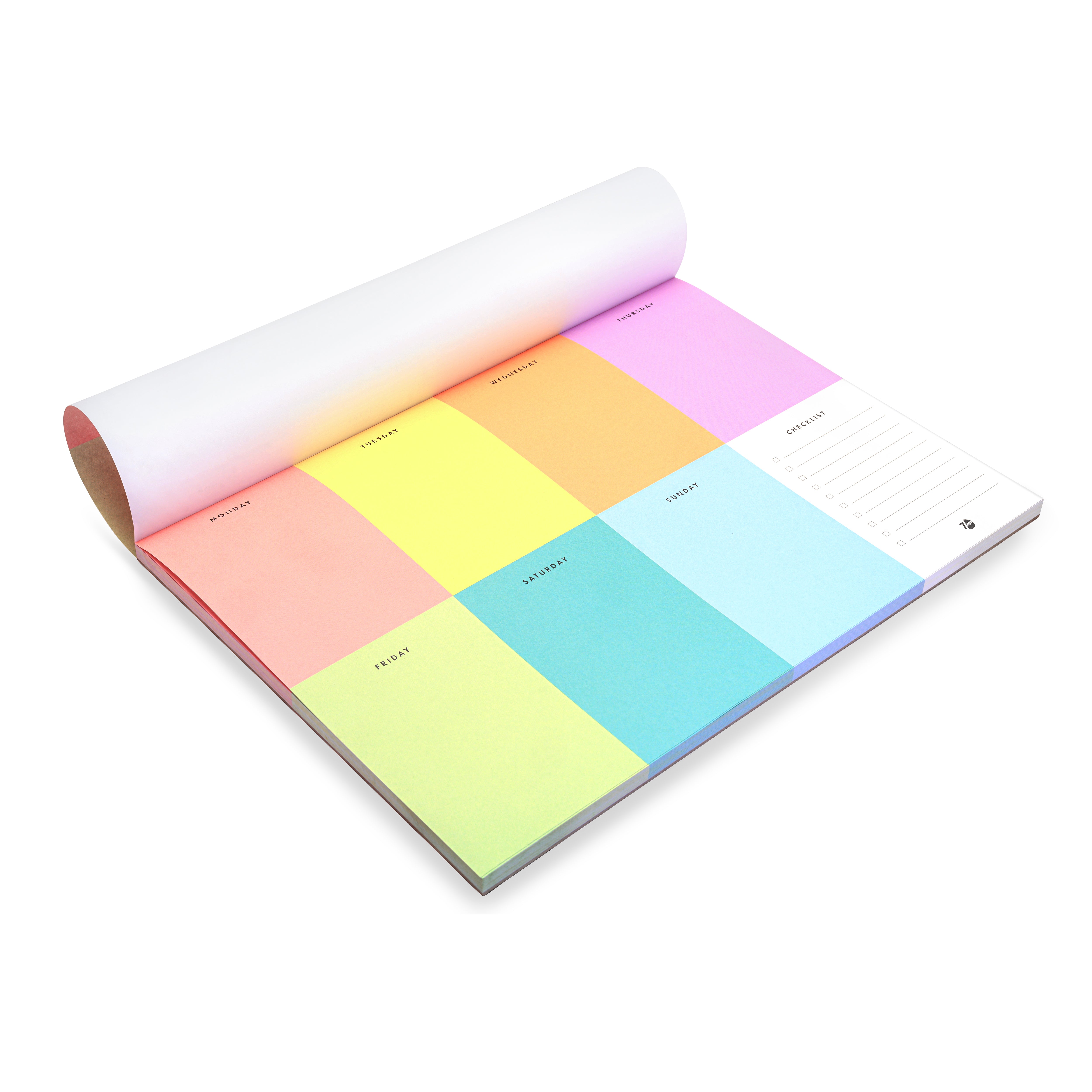 Weekly Colorblock Deskpad – 7mm - Fine Paper Stationery
