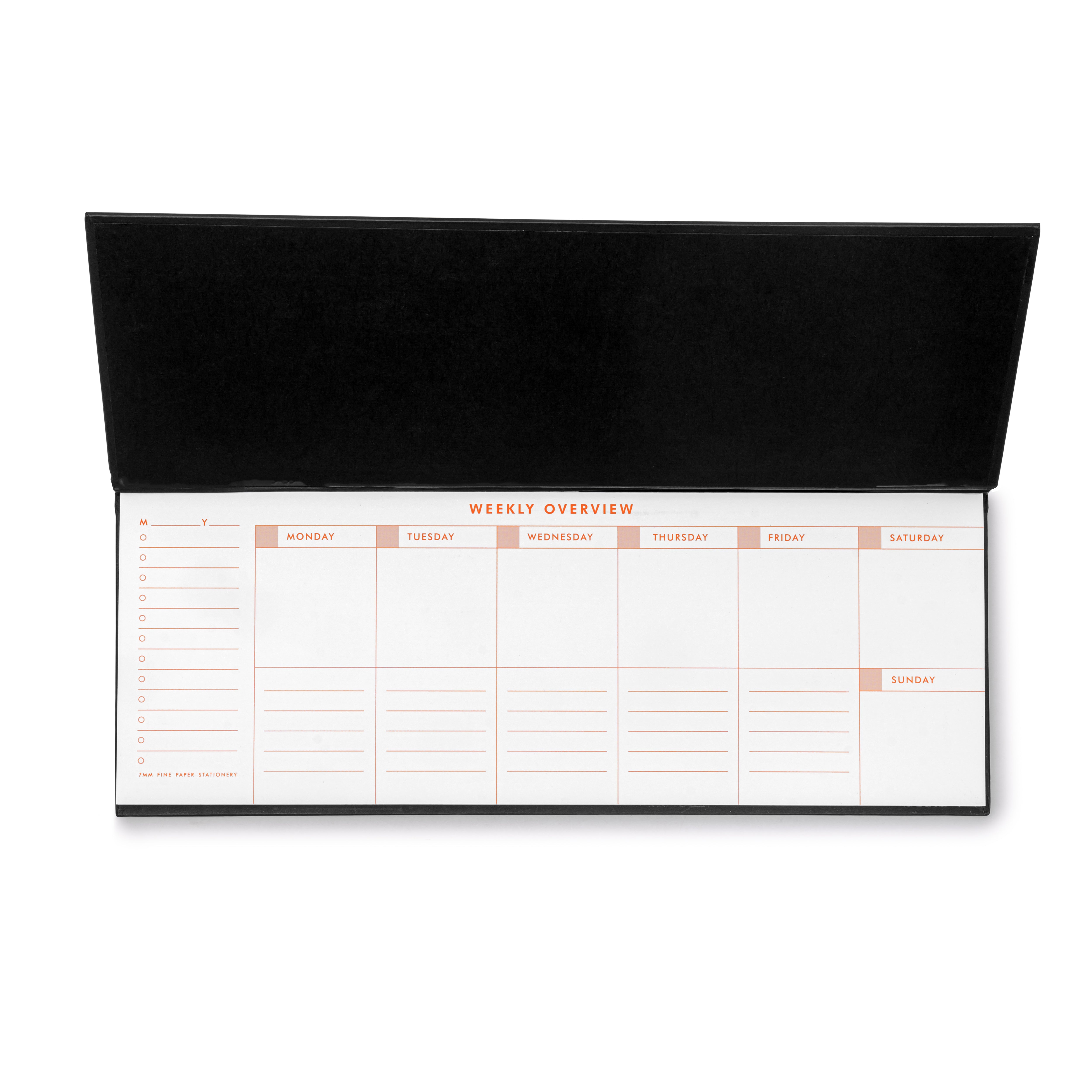 Weekly Desk Planner - Charcoal – 7mm - Fine Paper Stationery