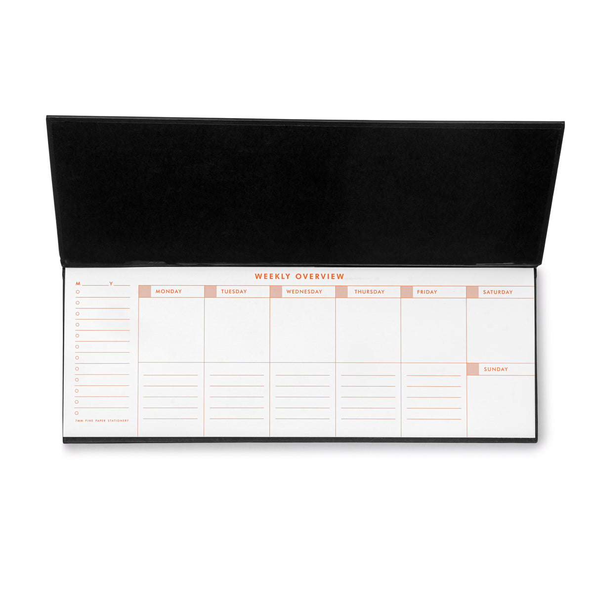 Weekly Desk Planner - Charcoal – 7mm - Fine Paper Stationery