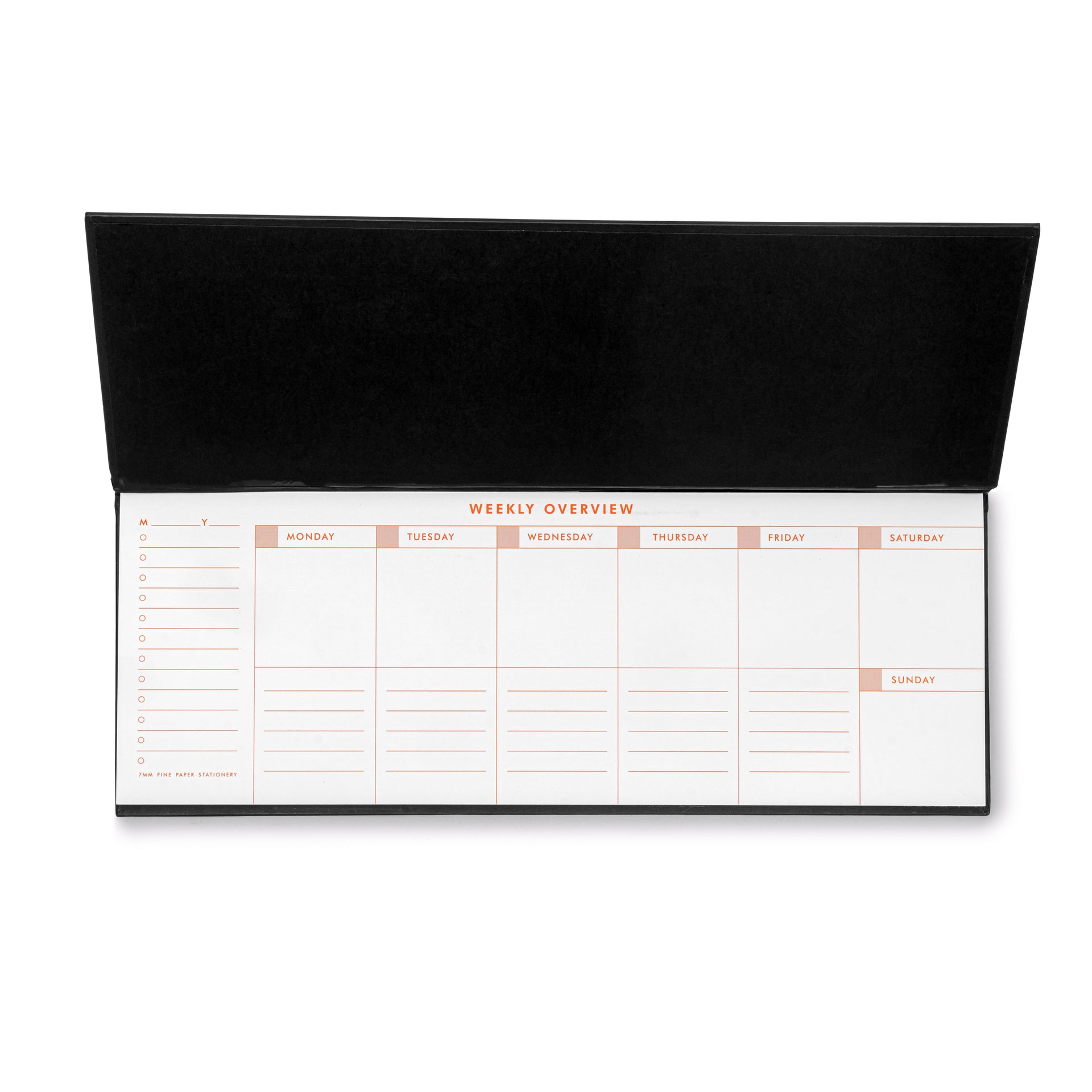 Weekly Desk Planner - Charcoal – 7mm - Fine Paper Stationery