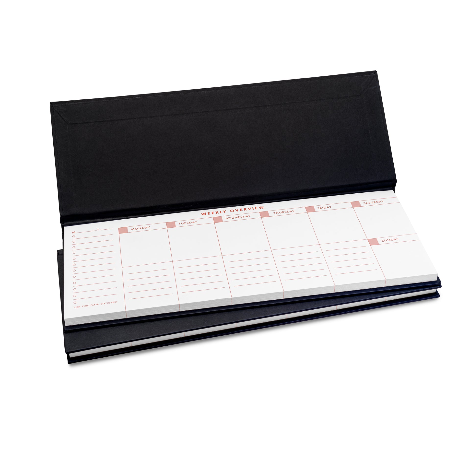 Weekly Desk Planner - Charcoal – 7mm - Fine Paper Stationery