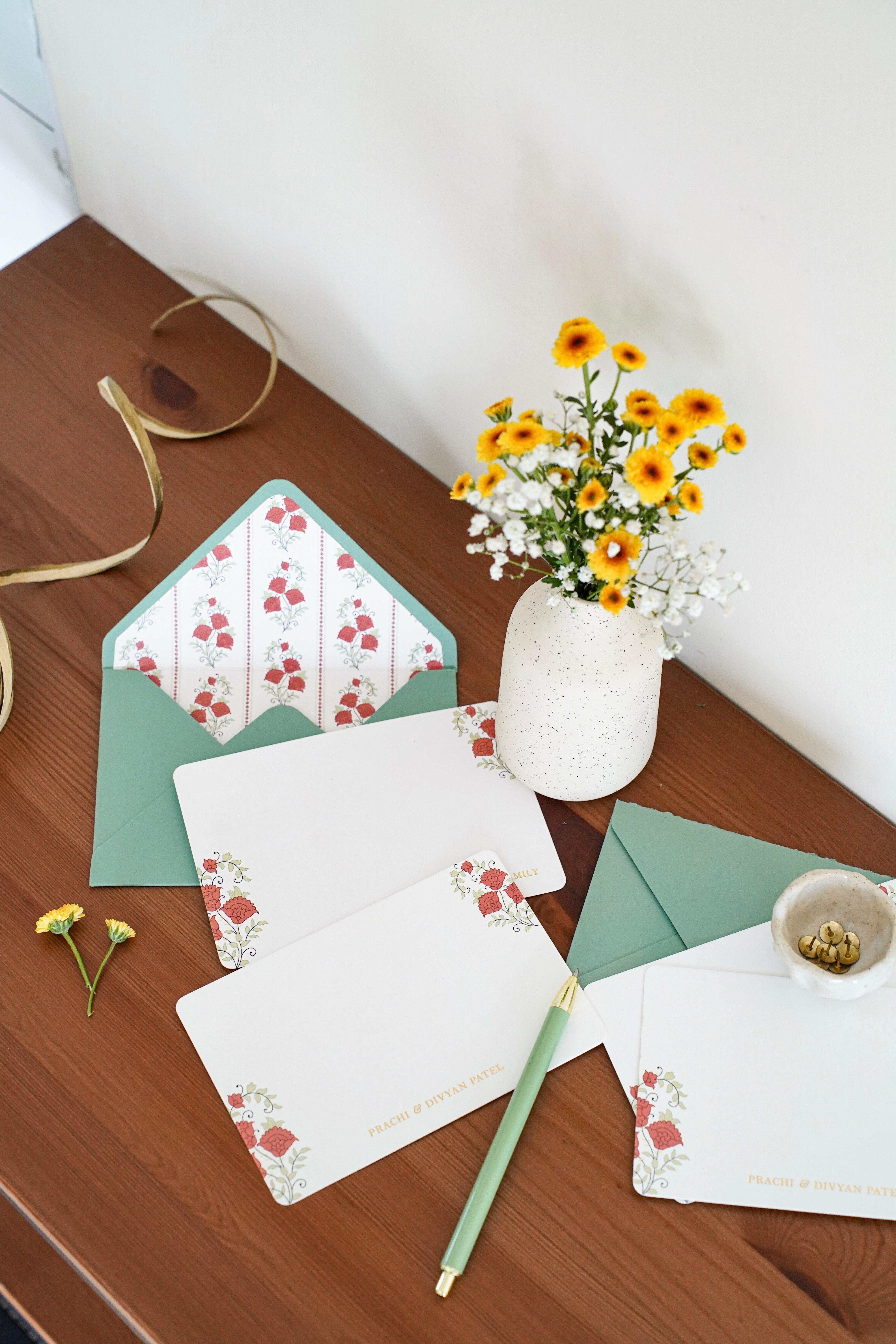 'Gulmohar' Notecards Set – 7mm - Fine Paper Stationery