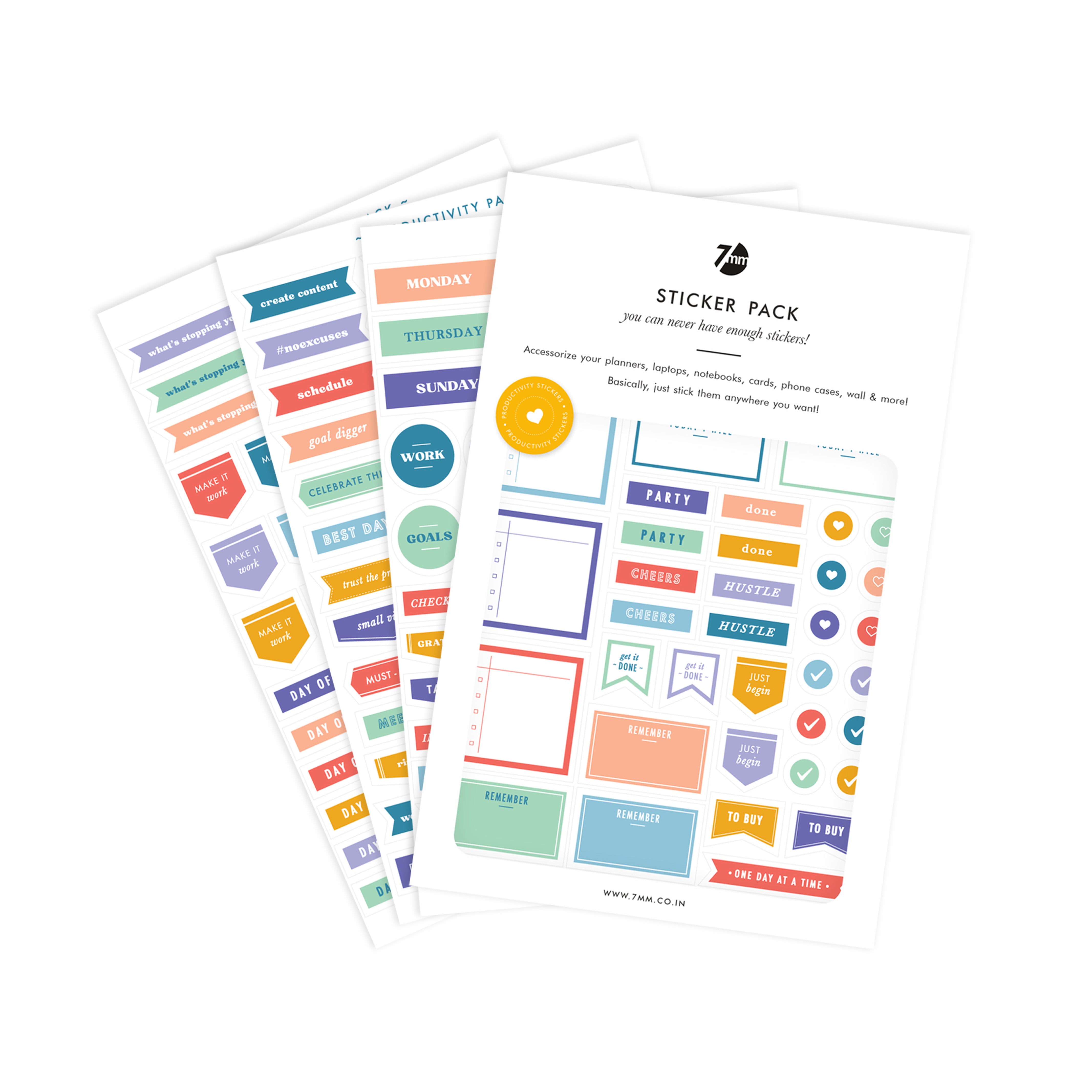 Productivity Sticker Pack – 7mm - Fine Paper Stationery