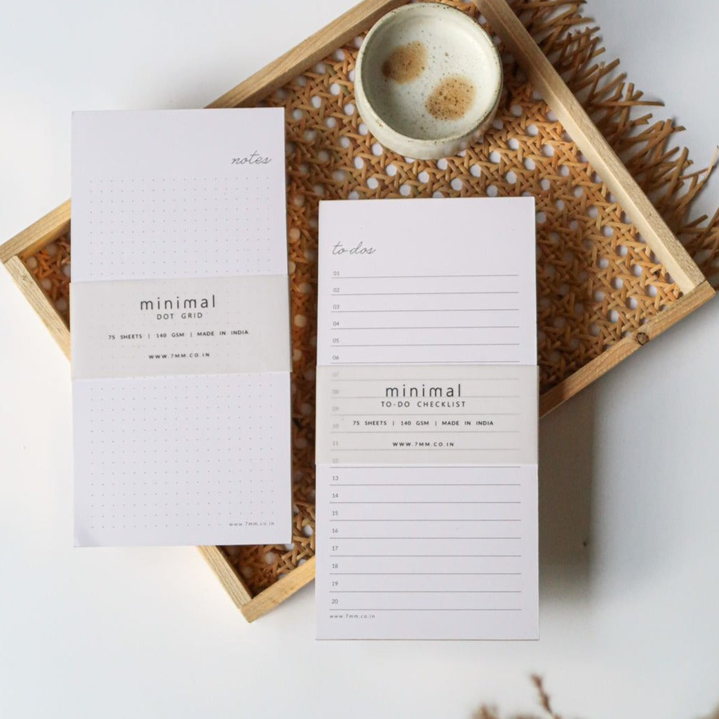 Minimal Twin Notepad – 7mm - Fine Paper Stationery