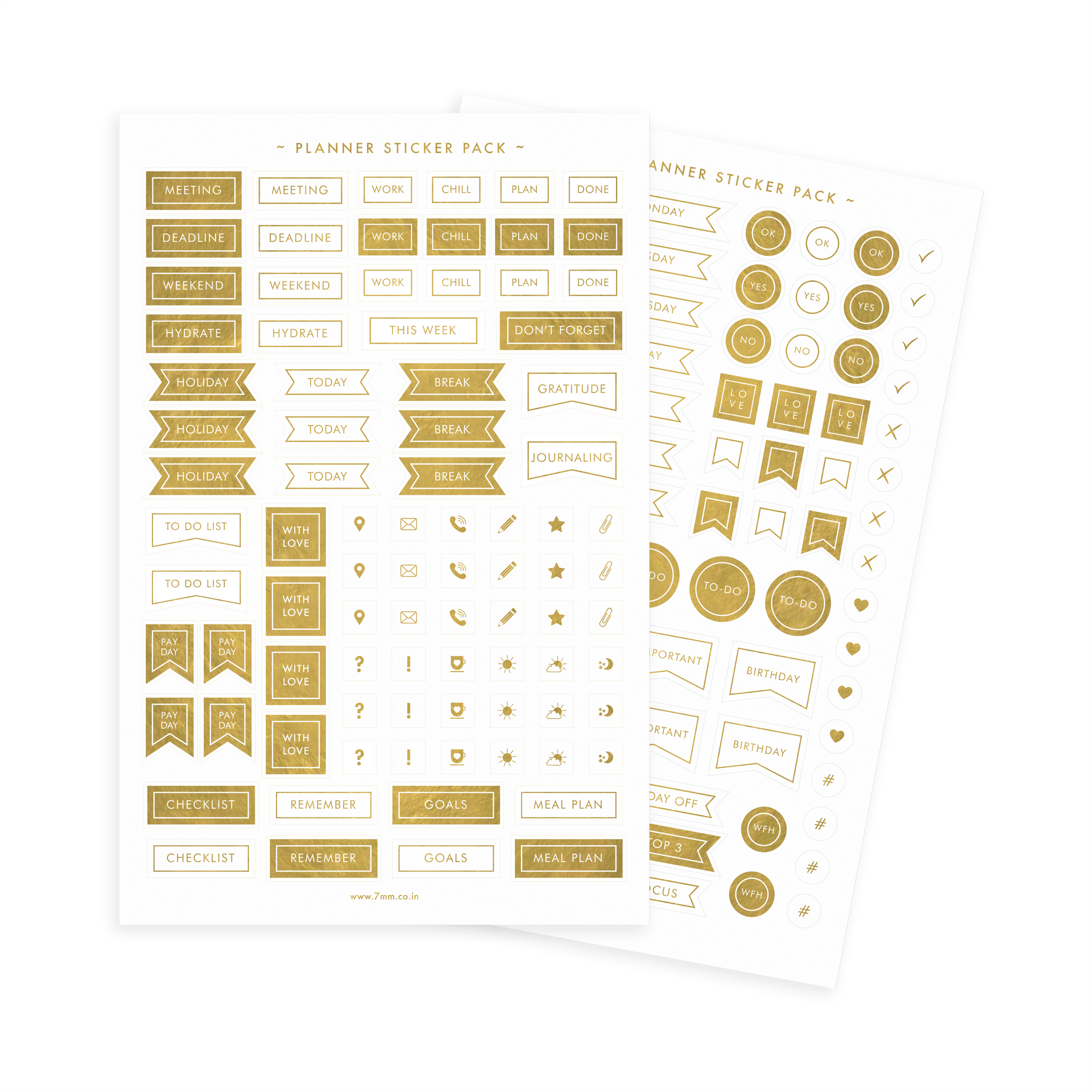 Planner Sticker Pack – 7mm - Fine Paper Stationery