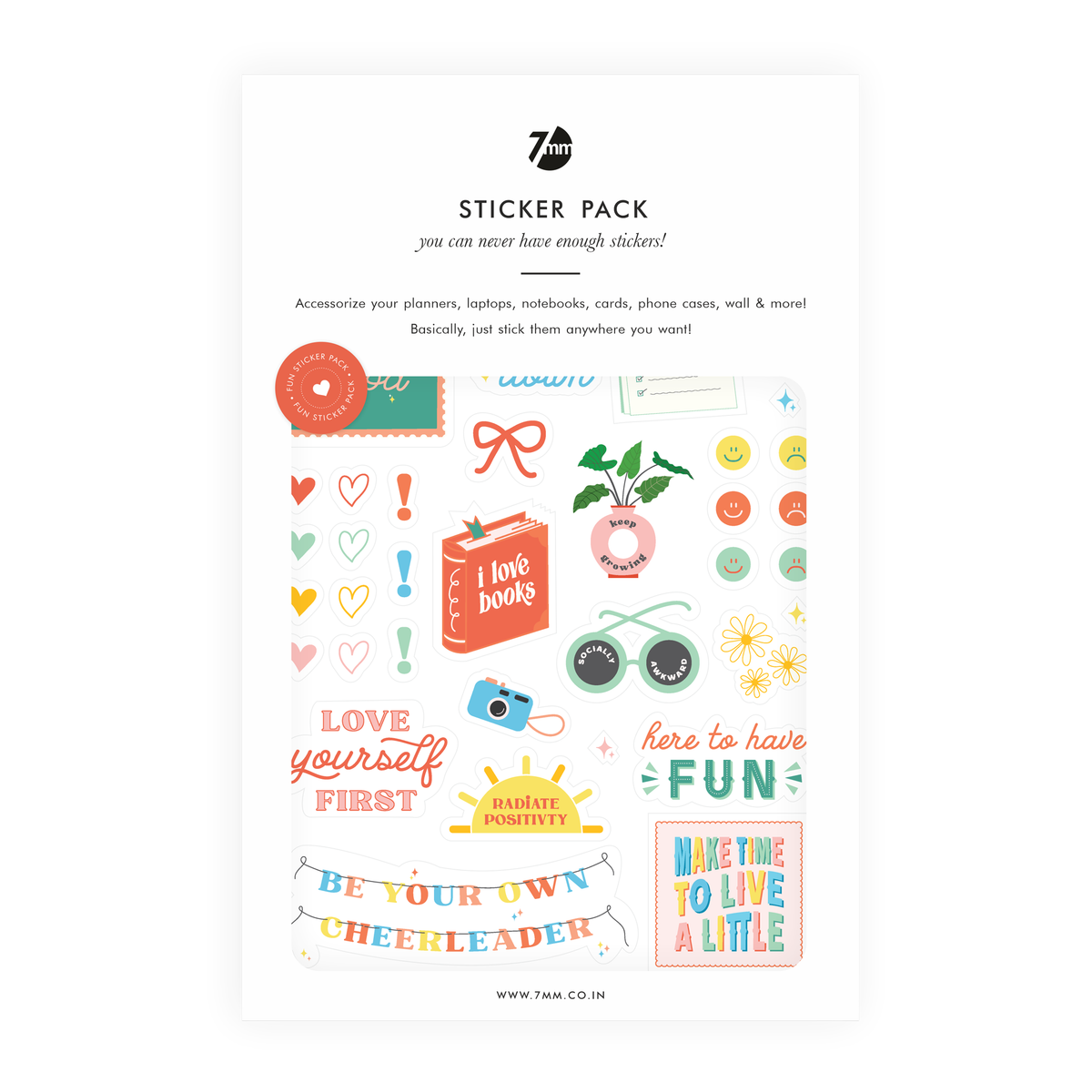Fun Sticker Pack – 7mm - Fine Paper Stationery