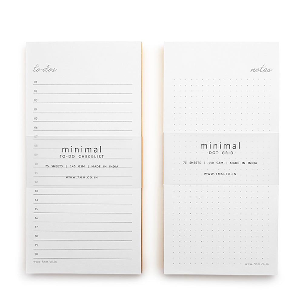 Minimal Twin Notepad – 7mm - Fine Paper Stationery